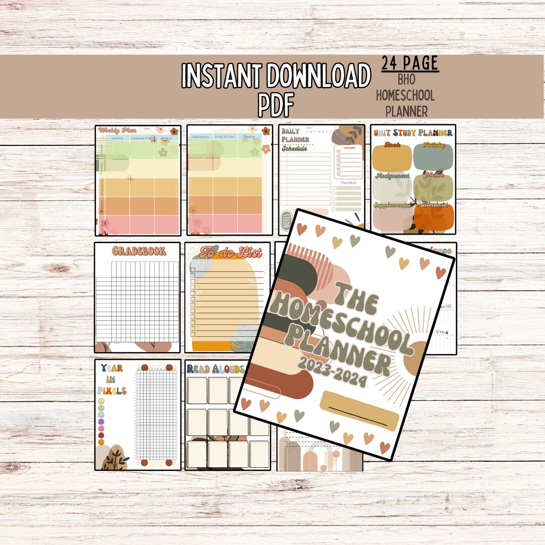 Printable Homeschool Planner 2023-2024 - Etsy