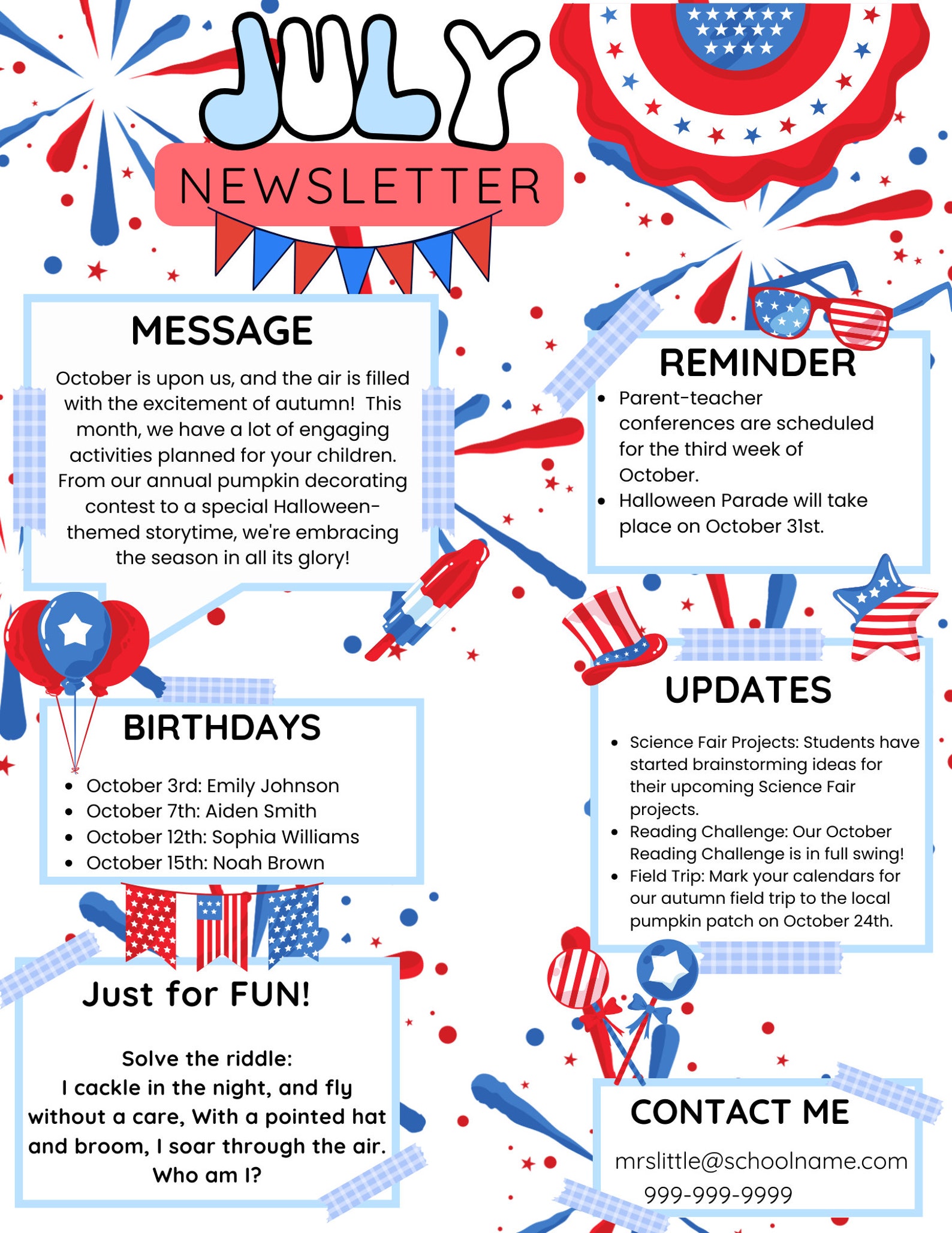 Editable Canva Template-newsletter Template, Editable Newsletter ...