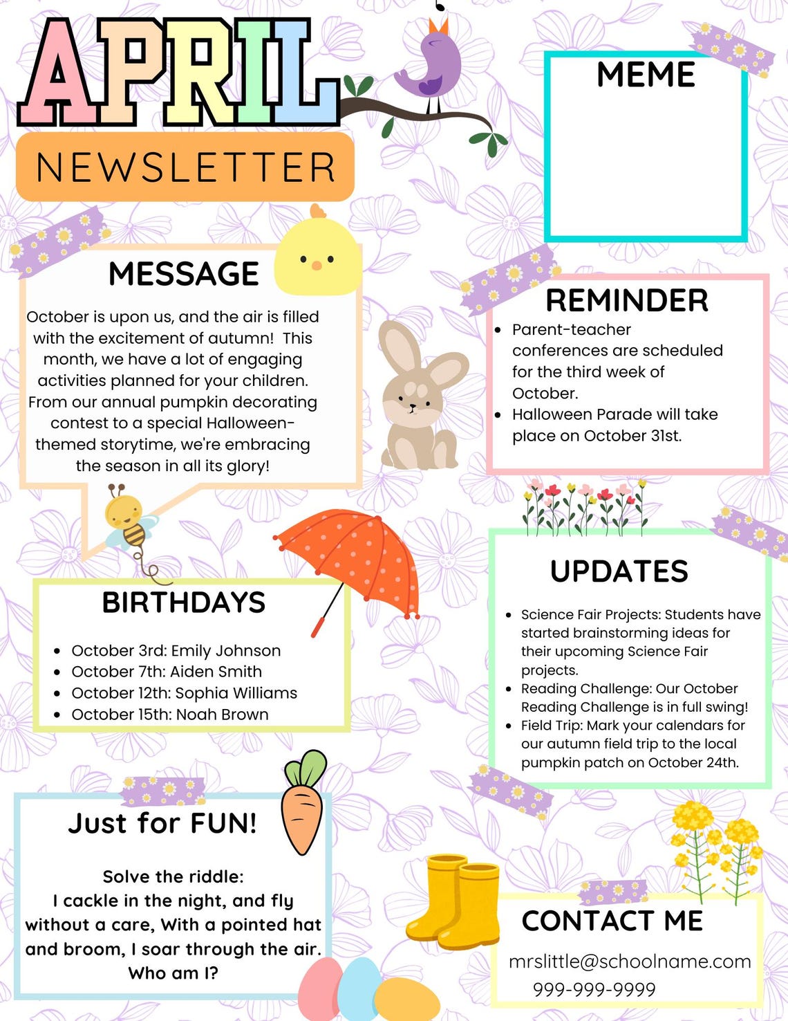 Modern- Editable Canva Template-newsletter Template, Editable ...