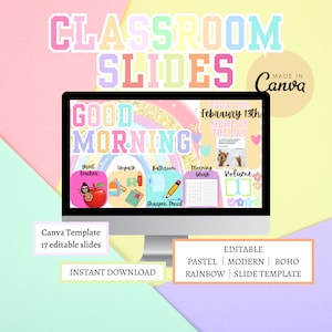 Boho Classroom Slides Canva - Etsy
