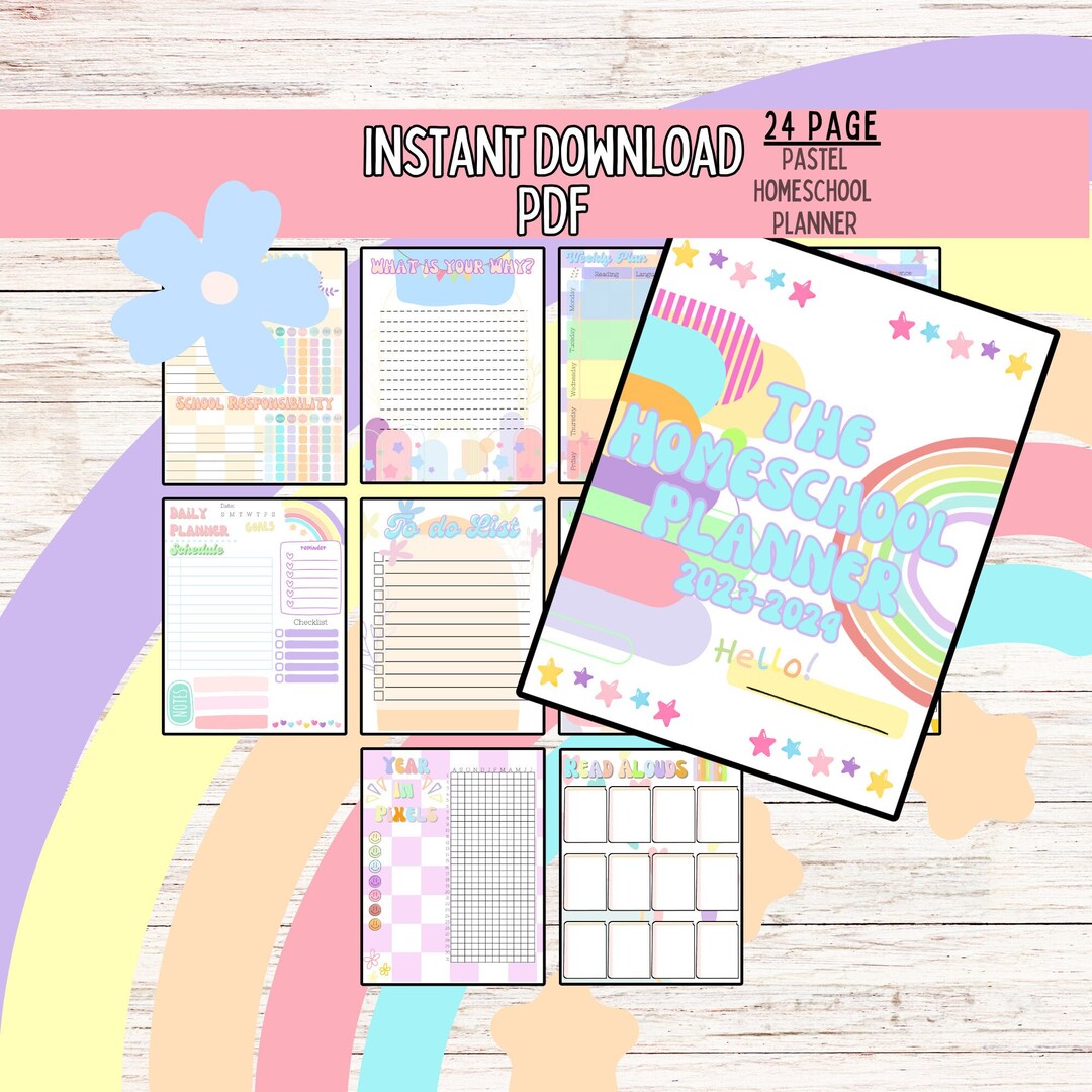 Pastel Homeschool Planner- Homeschool Essential in Creating Effective ...