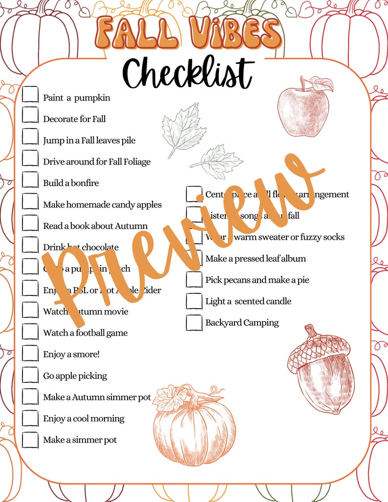 Bundle Bucket List/ Fall List/ Winter List/ Fun Season Checklist ...
