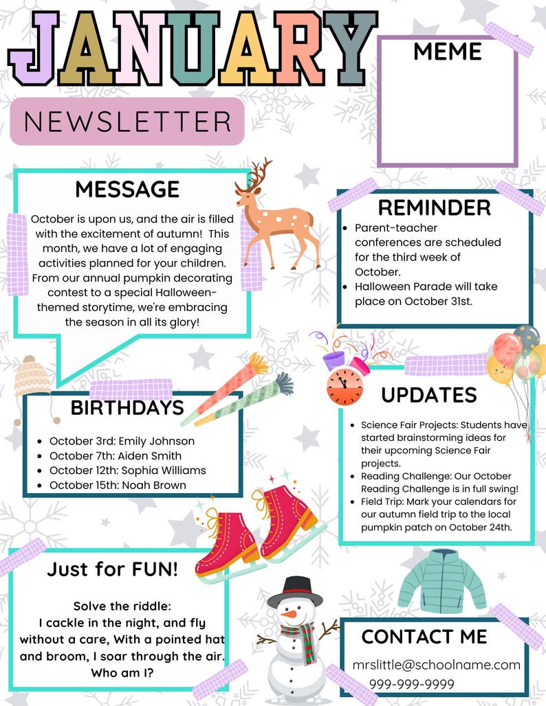 Modern- Editable Canva Template-newsletter Template, Editable ...