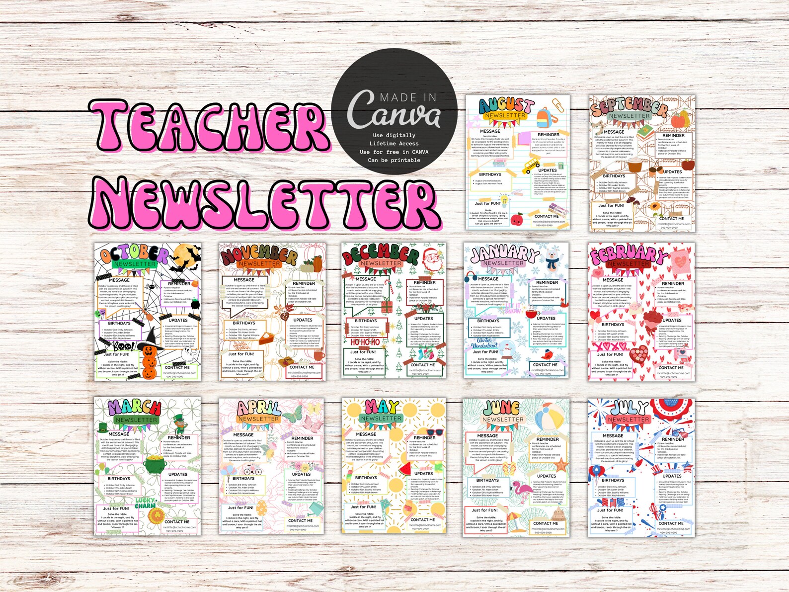 Editable Canva Template-newsletter Template, Editable Newsletter ...