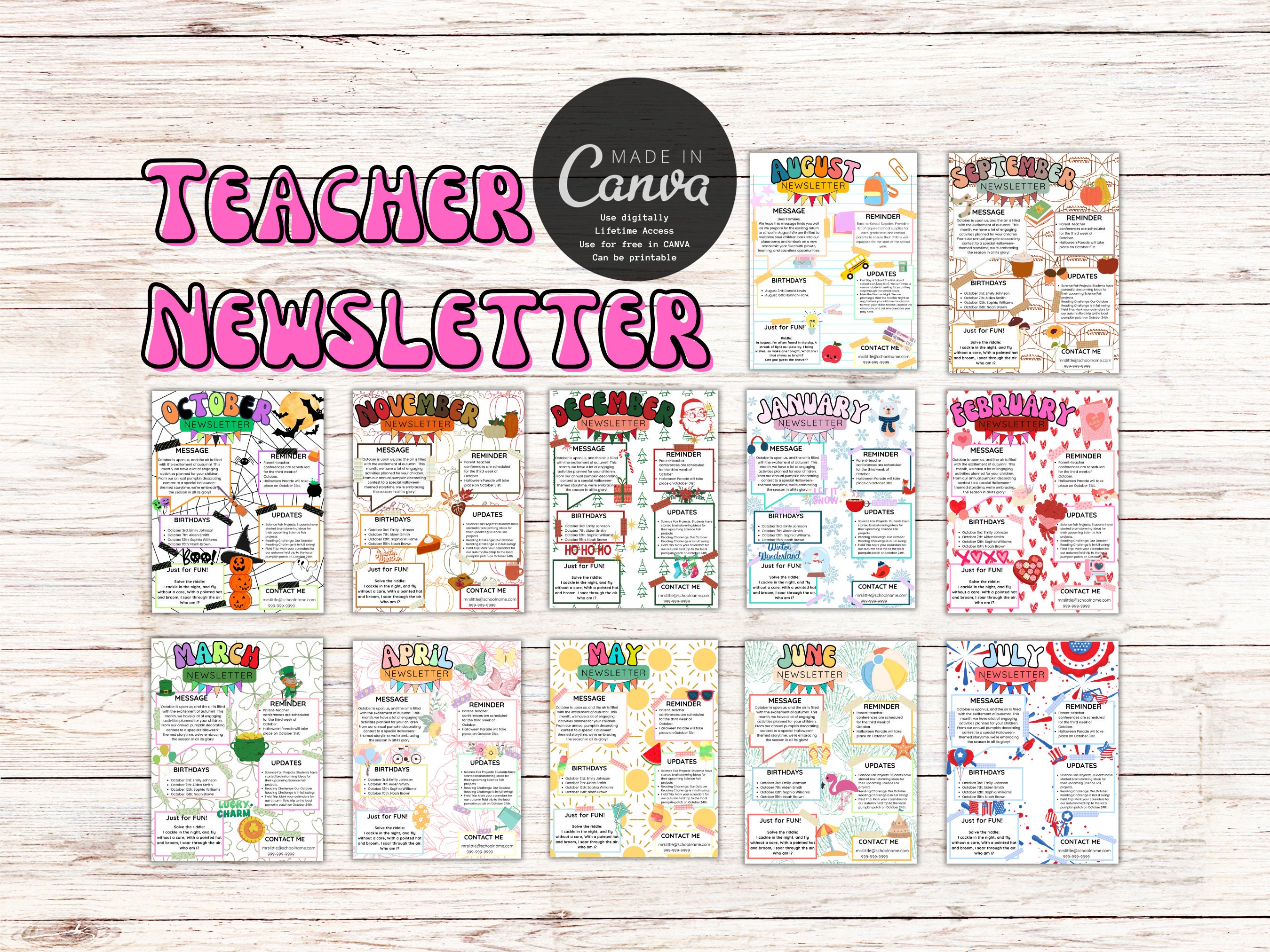 Editable Canva Template-newsletter Template, Editable Newsletter ...