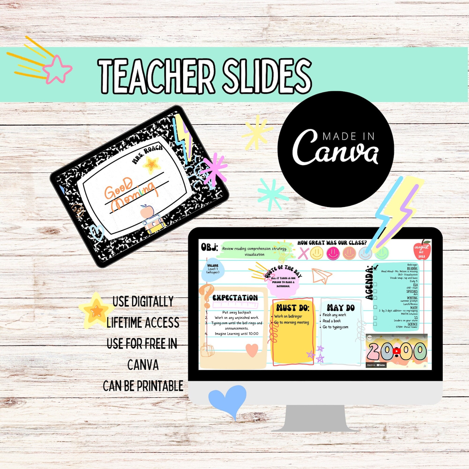 EDITABLE/ Canva/ Teacher Slides/ Classroom Slides/ Instant Download ...