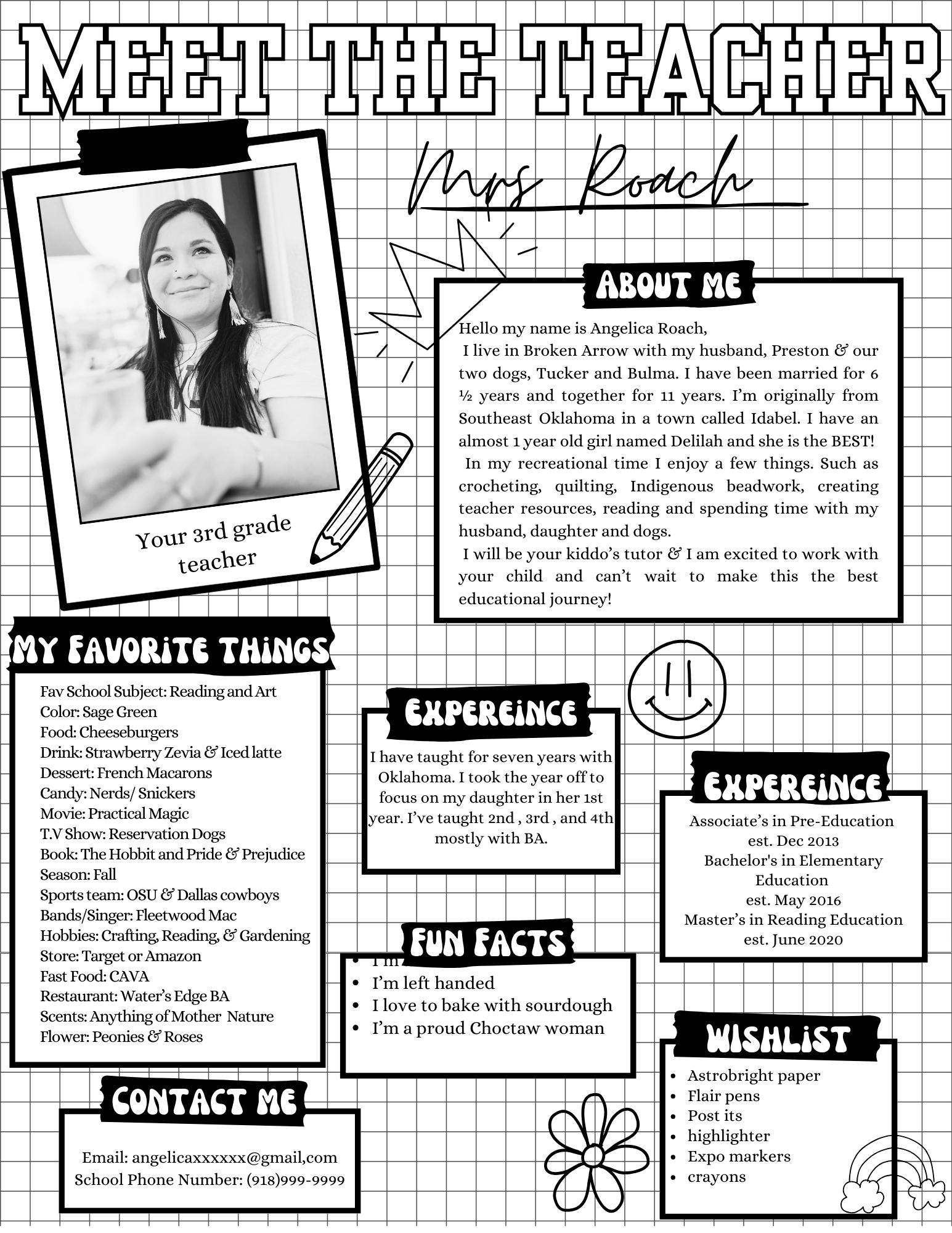 Editable CANVA Template | Meet the Teacher | Retro Rainbow Notebook ...