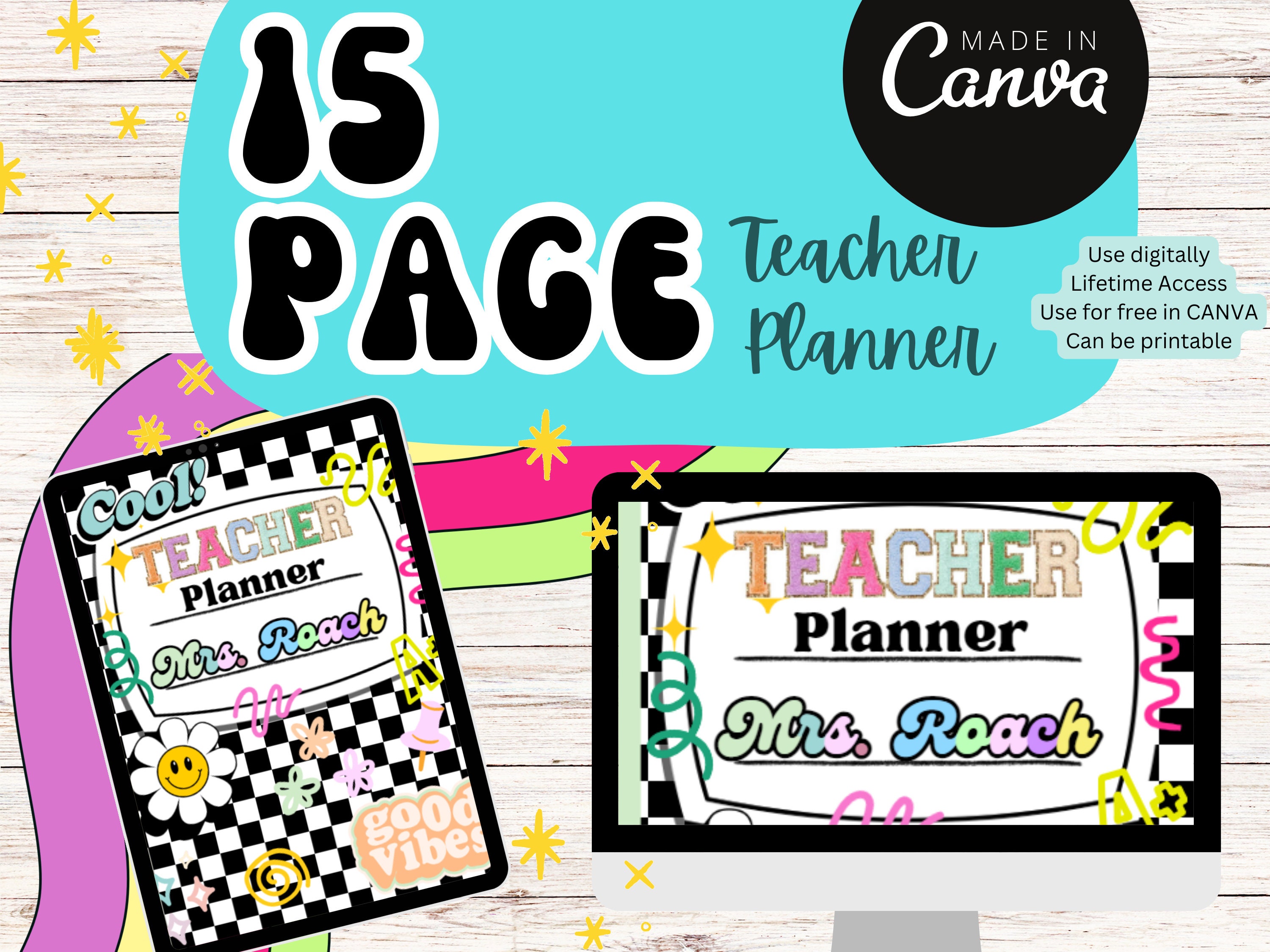 Editable Teacher Planner/ Lesson Planner for Teachers/ Great for Sub ...