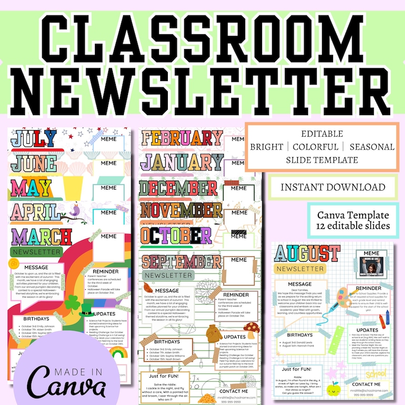 Modern- Editable Canva Template-newsletter Template, Editable ...