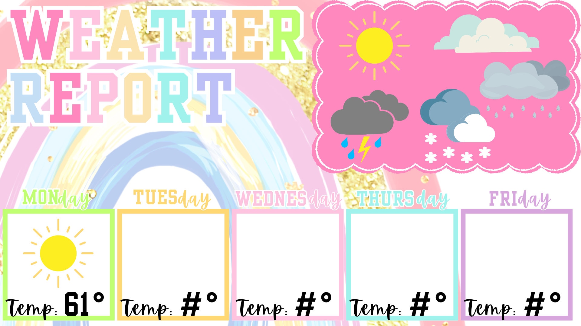 Pastel Modern Boho Rainbow- Canva/classroom Slide/ Morning Board ...