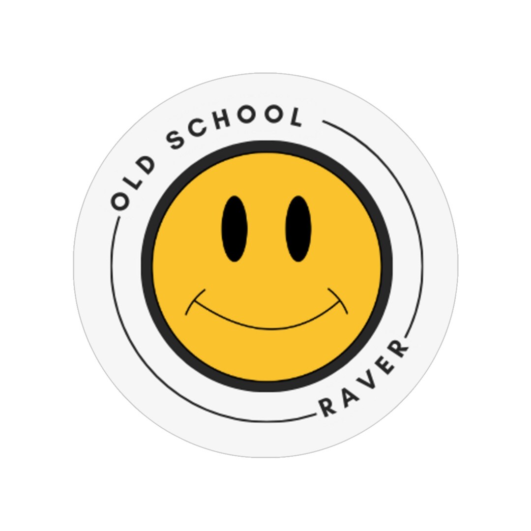 Old School Raver Smiley Transparent Outdoor Stickers, Round, 1pcs - Etsy