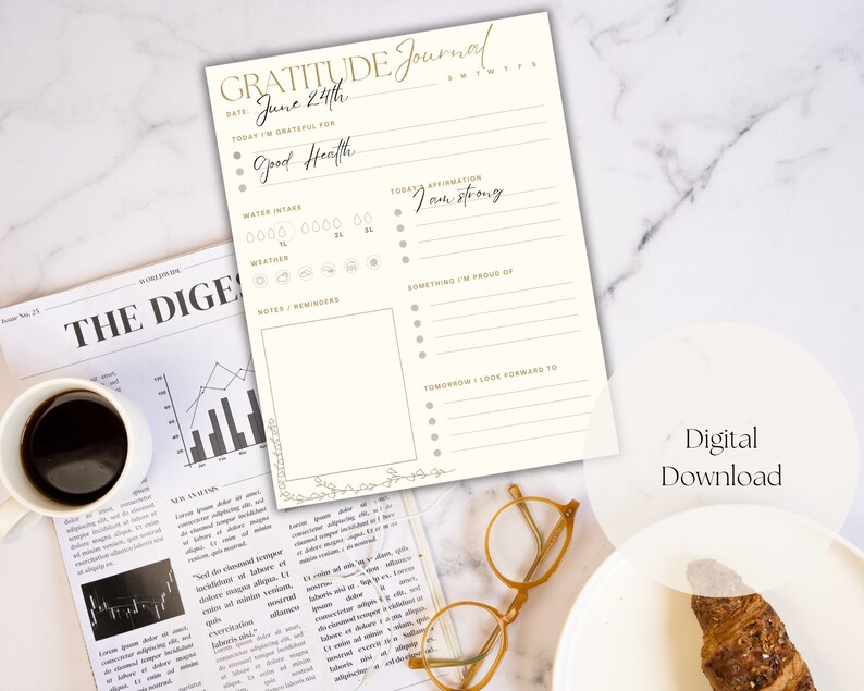 Gratitude Journal Printable! Gratitude Journal Template! Gratitude ...