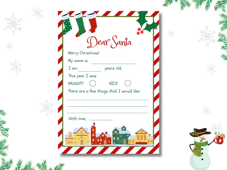 Letter to Santa, Easy to Print, Make Christmas Magic! Christmas ...