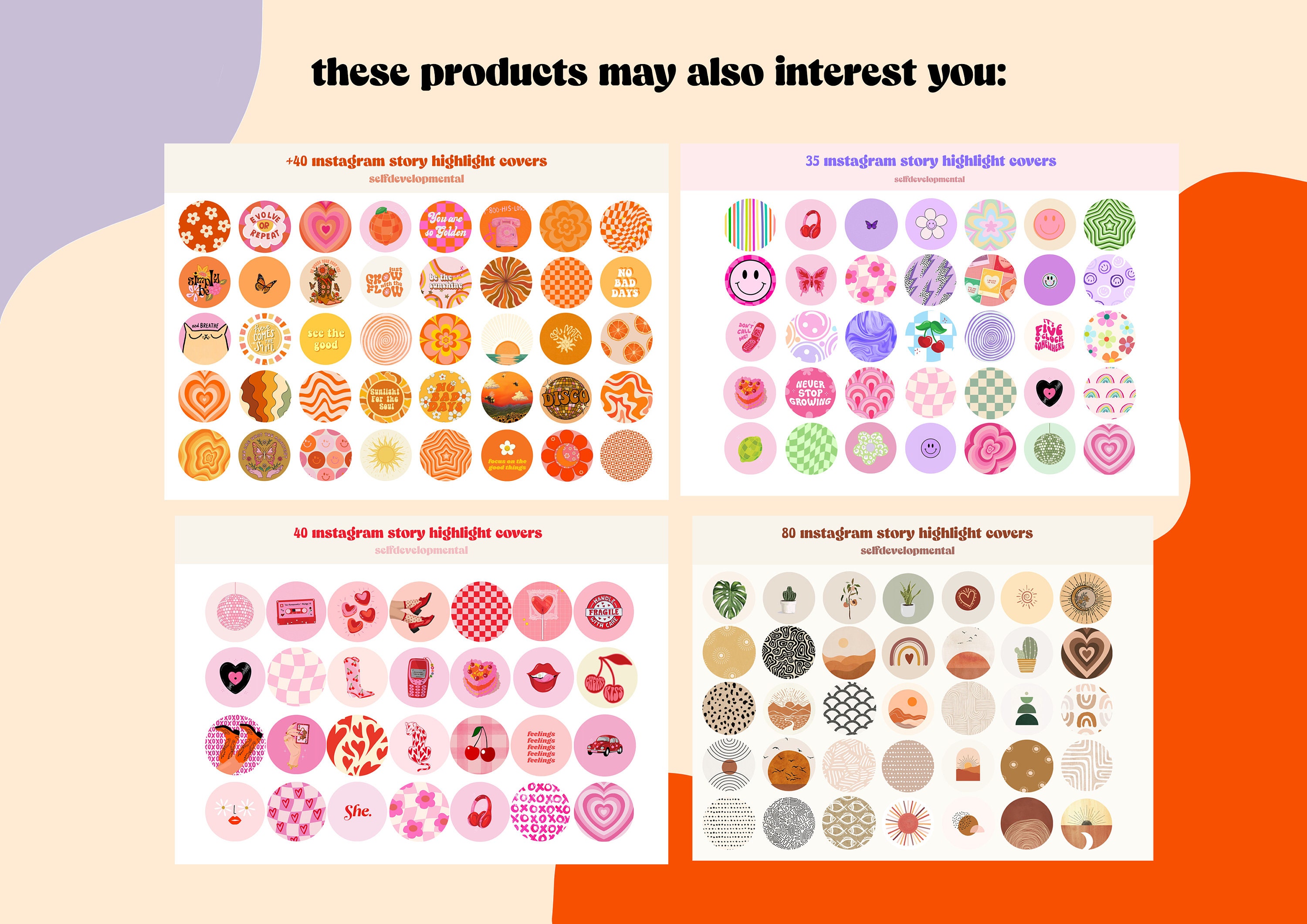 40 Retro Instagram Highlight Cover Icons, Groovy Highlight Covers ...