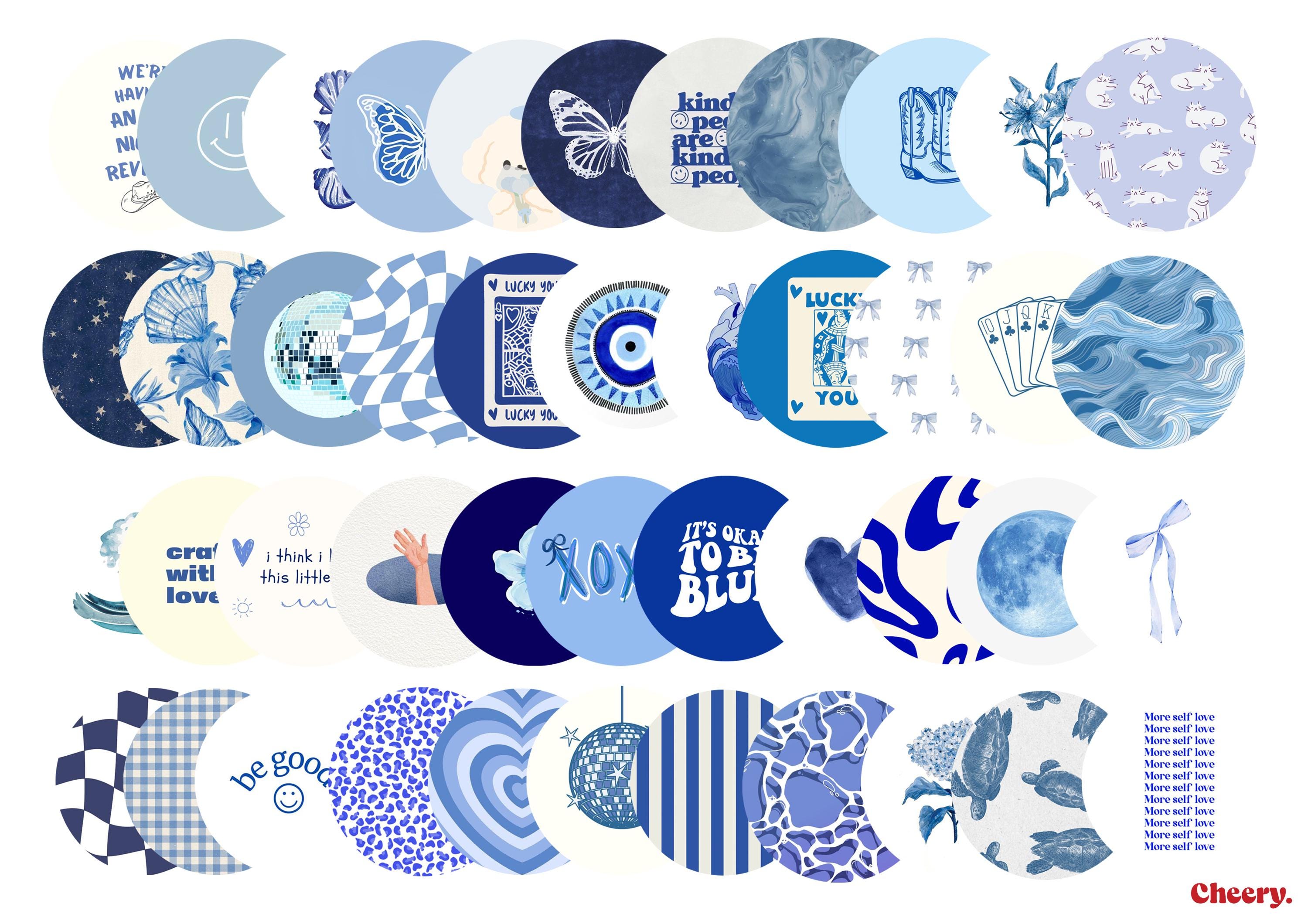 60 Retro Instagram Highlight Cover Icons, Blue Tones Instagram ...