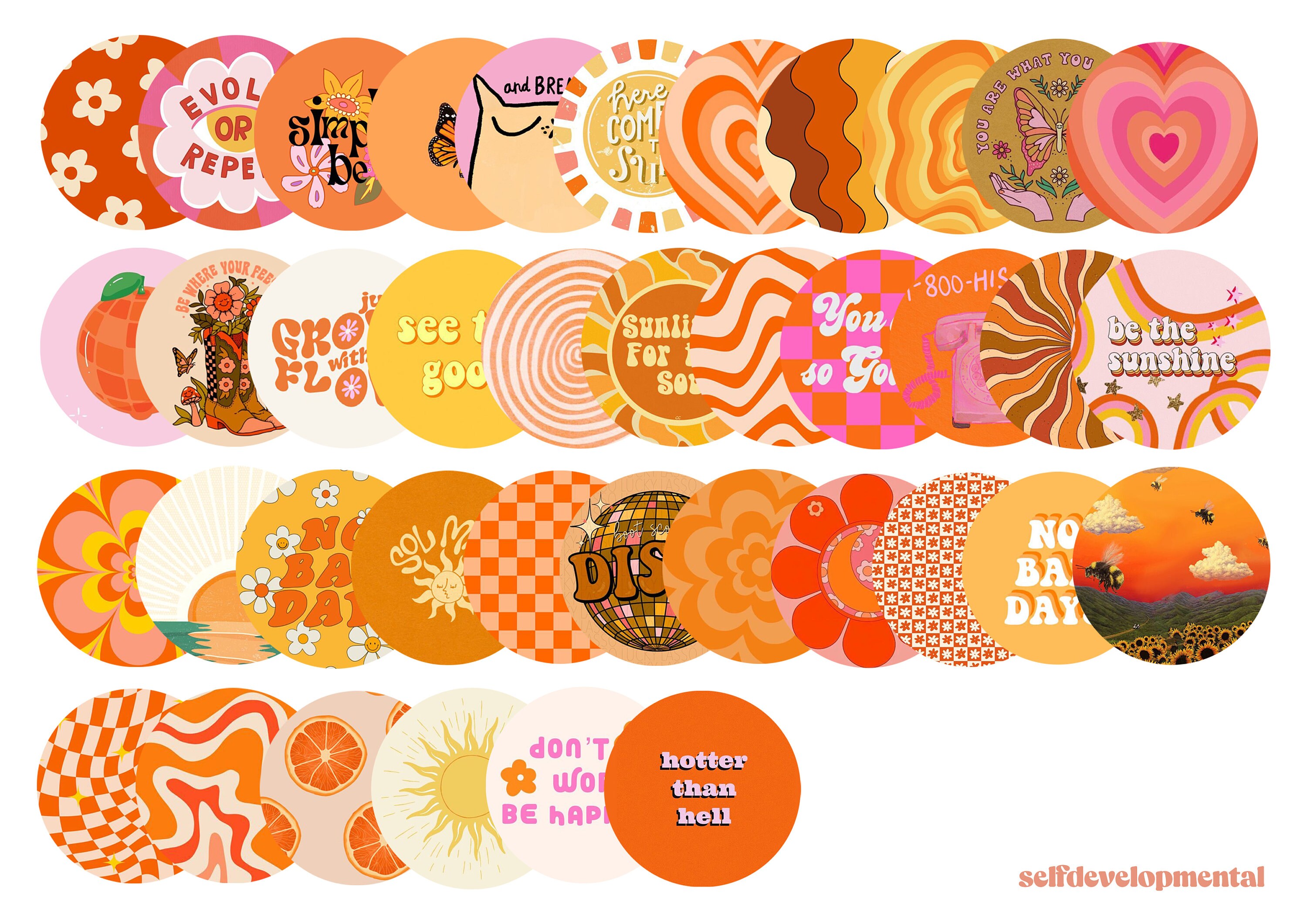 45 Retro Instagram Highlight Cover Icons, Groovy Highlight Covers ...