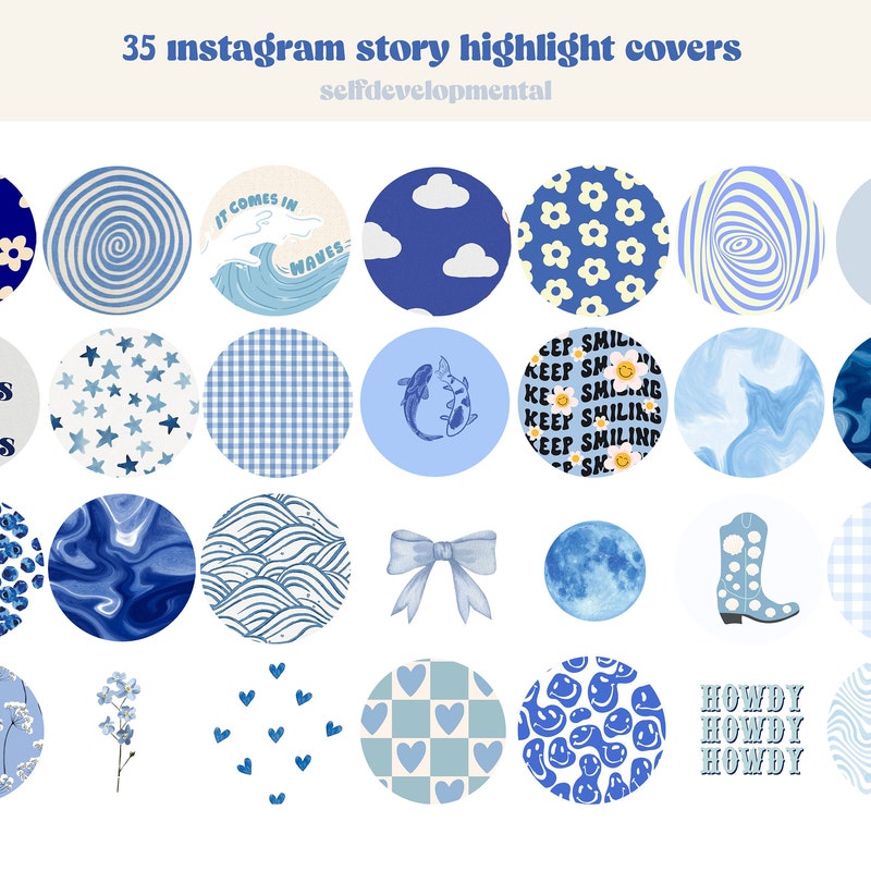 Blue Instagram Icons - Etsy