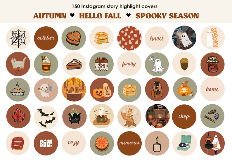 150 Autumn Instagram Highlight Covers | Fall | Halloween Instagram ...
