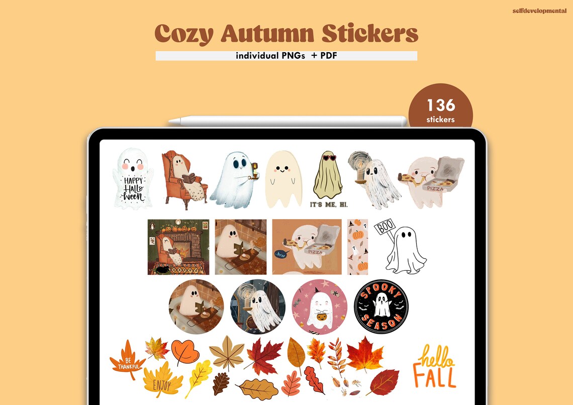 Warm and Cozy Digital Stickers/ Cozy Autumn Digital Stickers / Digital ...