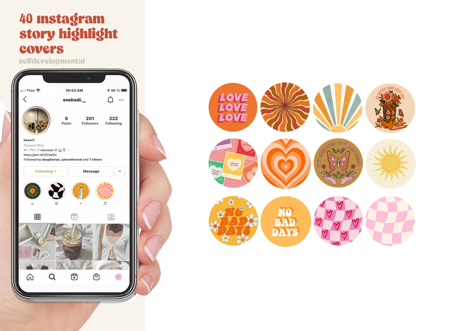 40 Retro Instagram Highlight Cover Icons, Groovy Highlight Covers ...