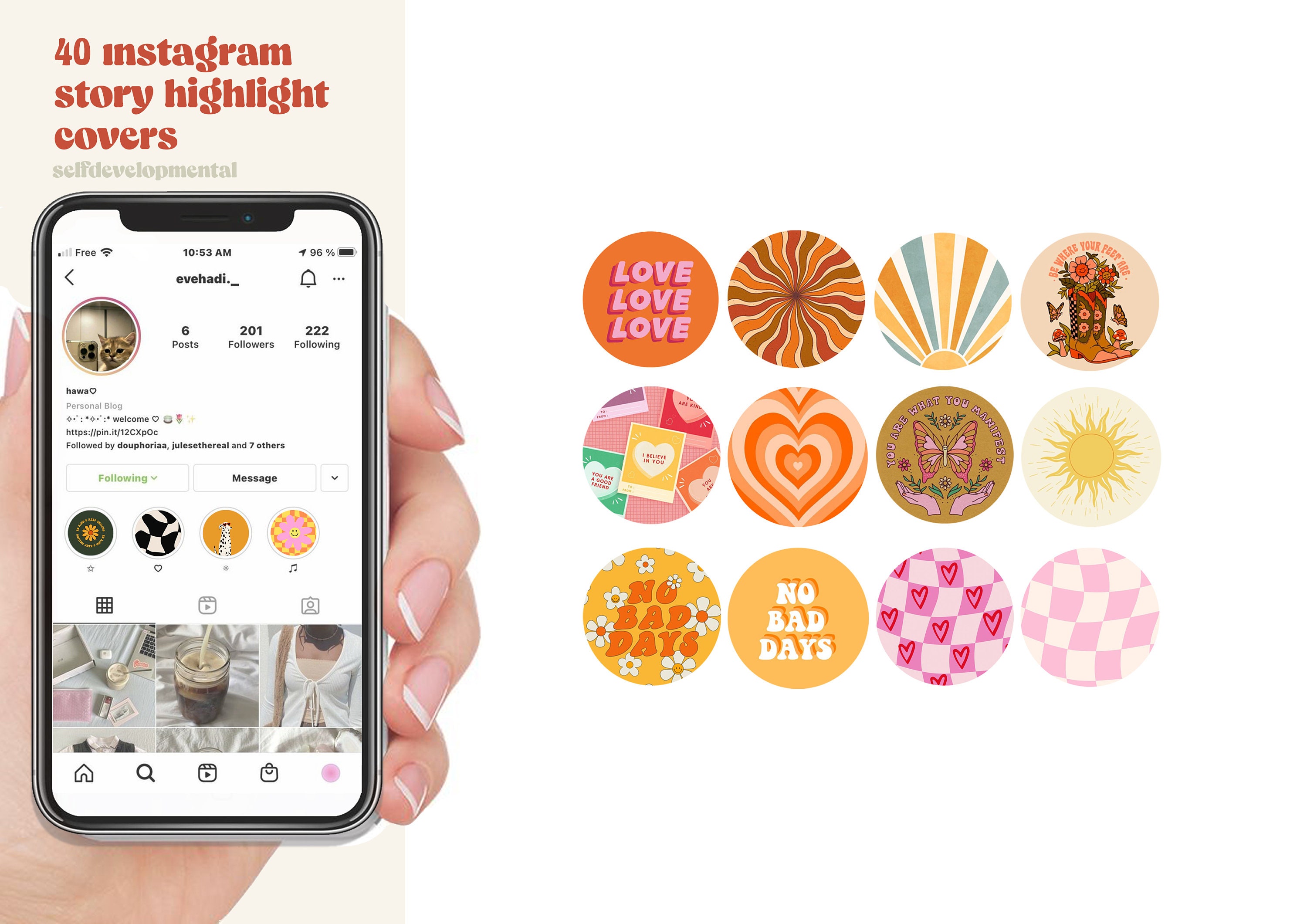 40 Retro Instagram Highlight Cover Icons, Groovy Highlight Covers ...