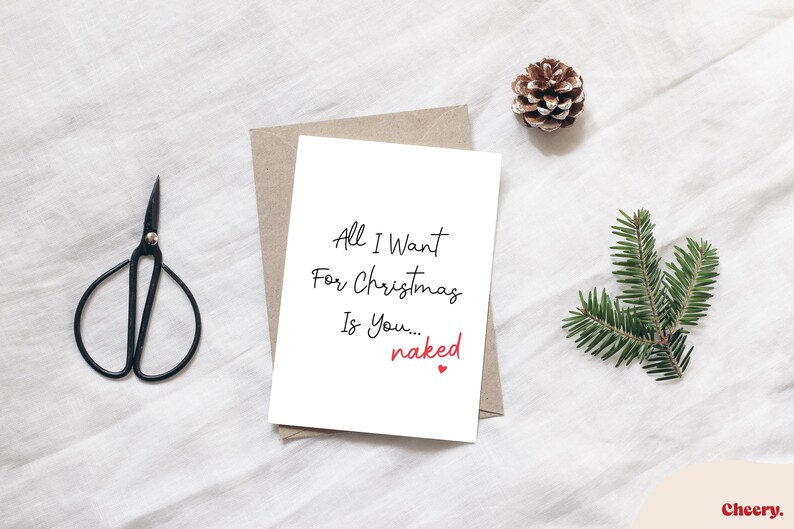 Dirty Christmas Card for Him/her, Funny Christmas Card for Couples ...