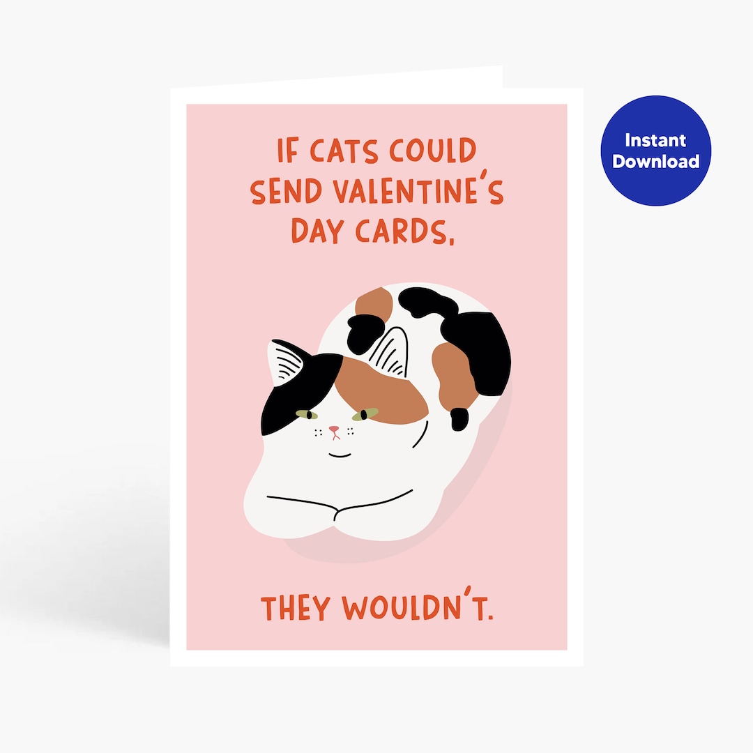 Valentine's Day Card, Funny Cat Card, Love Cat Card, Funny Card for Cat ...