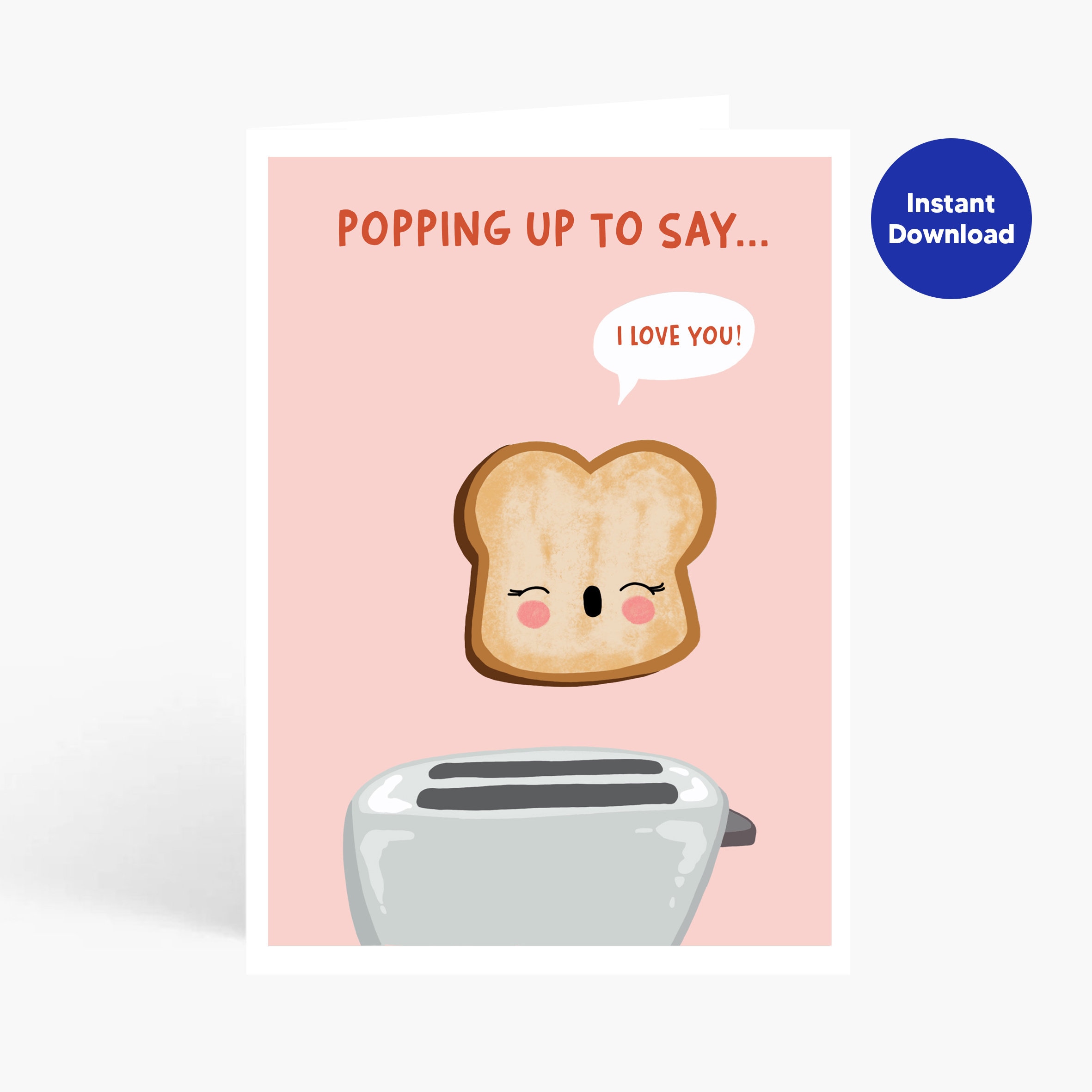 I Love You Toast Card I Printable Anniversary Cards I Love Card I Cute ...