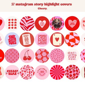 57 Retro Instagram Highlight Cover Icons, Groovy Highlight Covers, Red ...