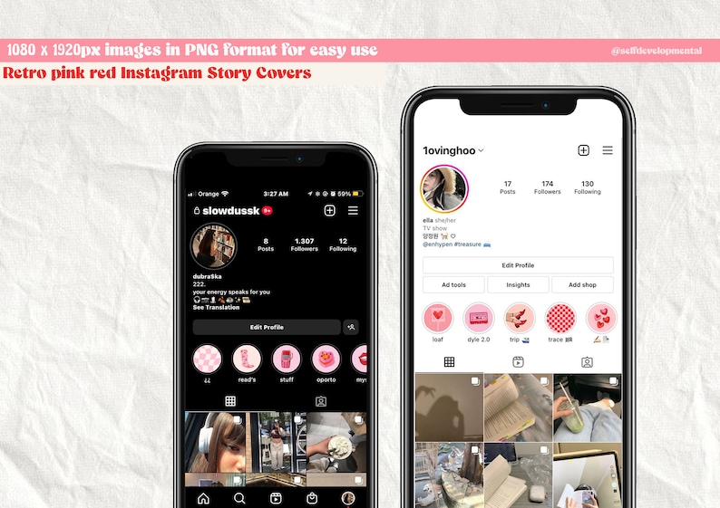 40 Retro Instagram Highlight Cover Icons, Groovy Highlight Covers, Red ...