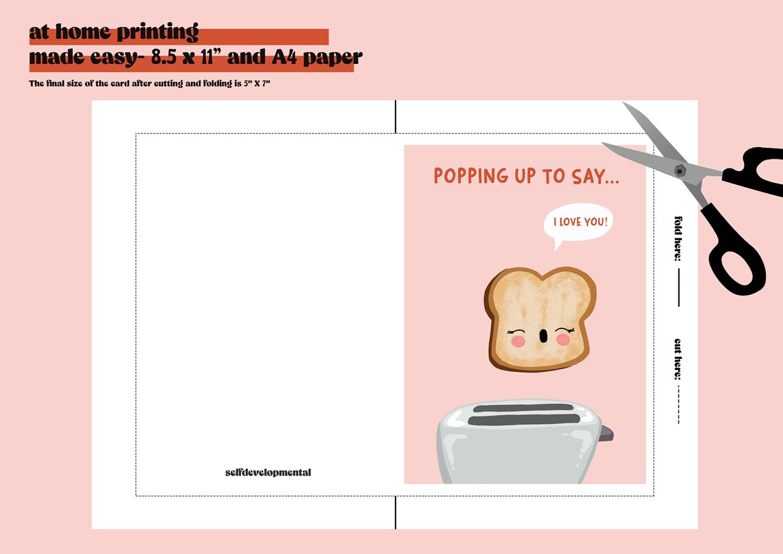 I Love You Toast Card I Printable Anniversary Cards I Love Card I Cute ...