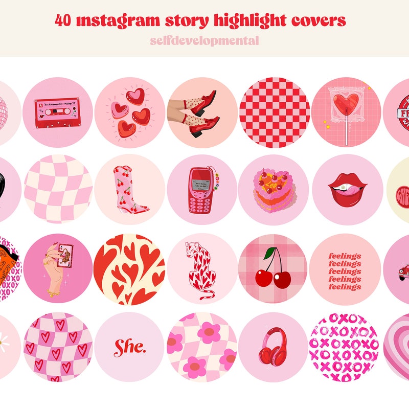 Red Instagram Highlights - Etsy