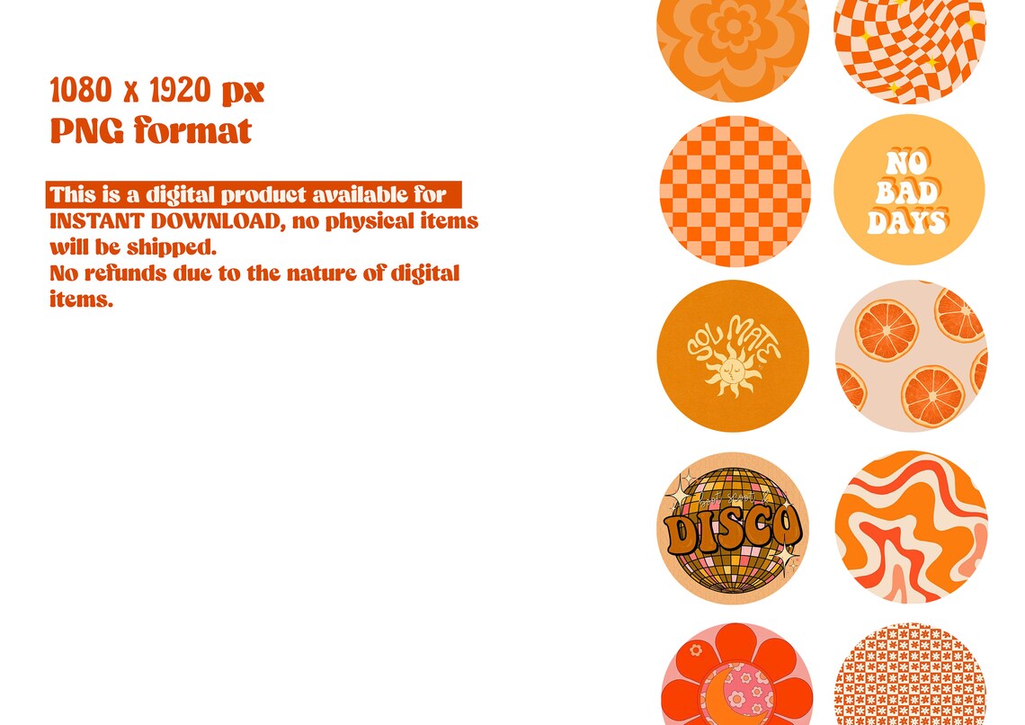 45 Retro Instagram Highlight Cover Icons, Groovy Highlight Covers ...