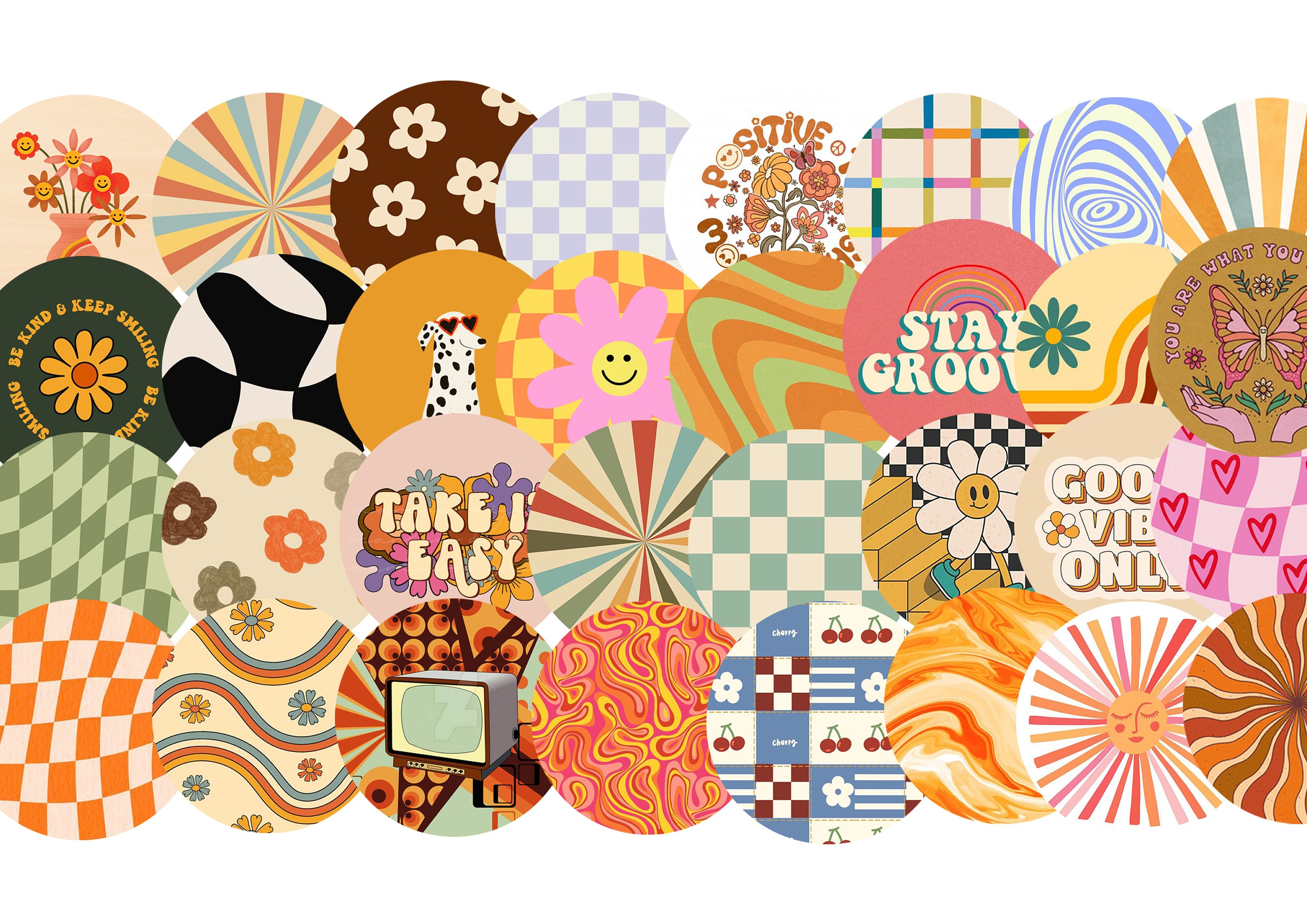 40 Retro Instagram Highlight Cover Icons, Groovy Highlight Covers ...