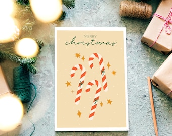 Christmas Card Printable Kit - Sugar Plums Holiday Candy Jars Greeting ...