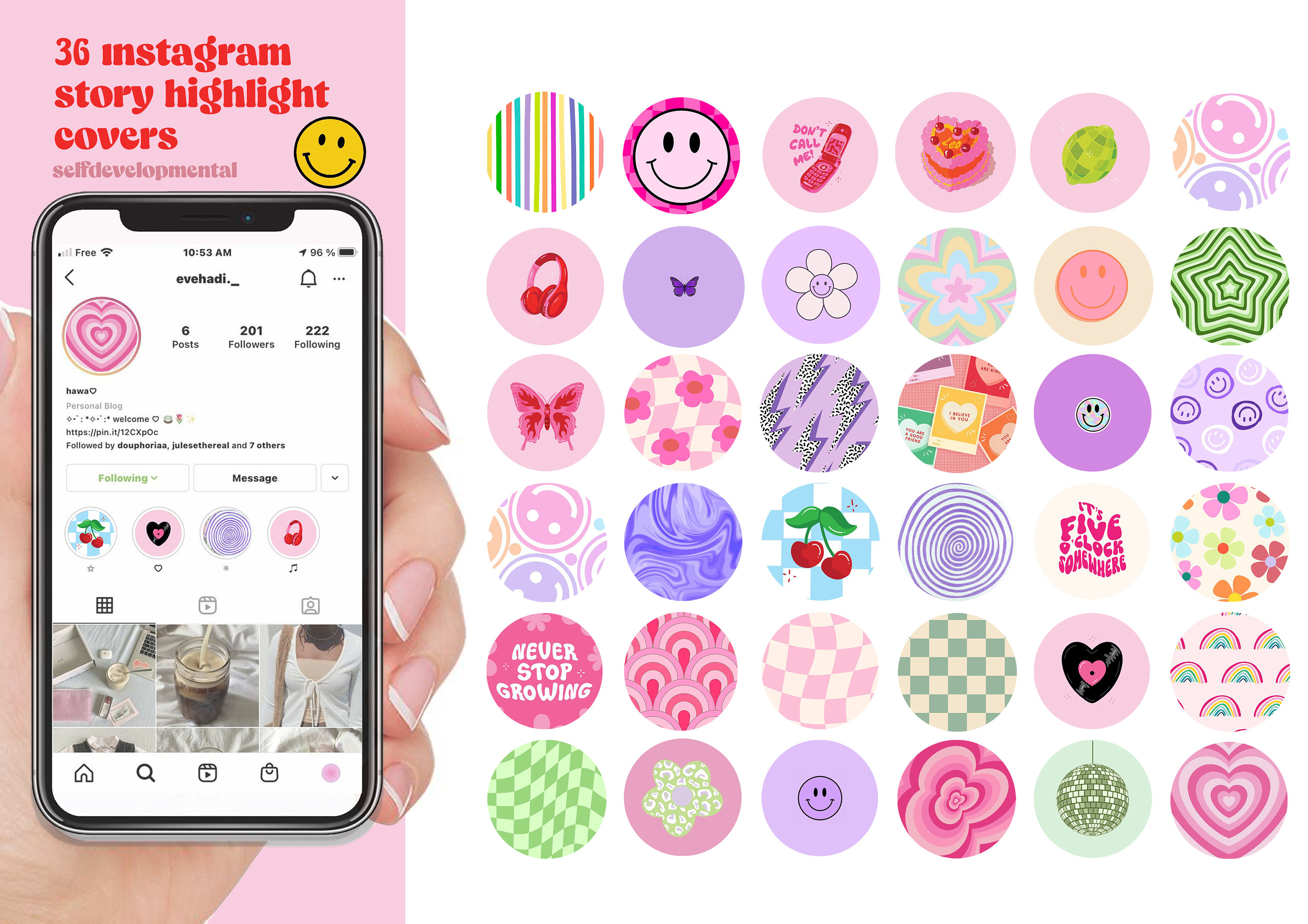 36 Groovy Retro Instagram Highlight Covers Summer Highlight Cover ...