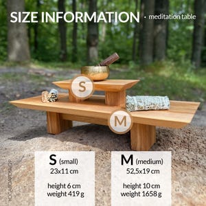 Oak Meditation Altar Table, Japanese Puja Shrine - Etsy