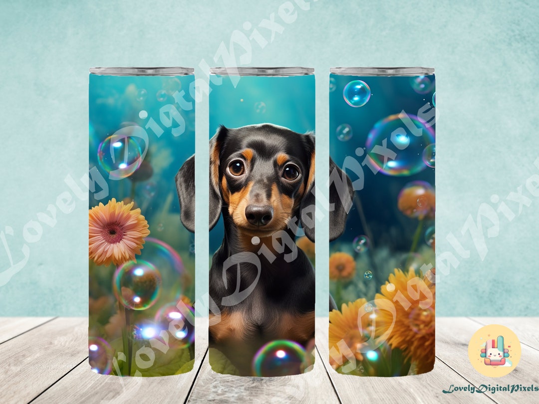 3D Dachshund in Bubbles Digital Arts, Dog, Bubblebath, 20 Oz Skinny ...