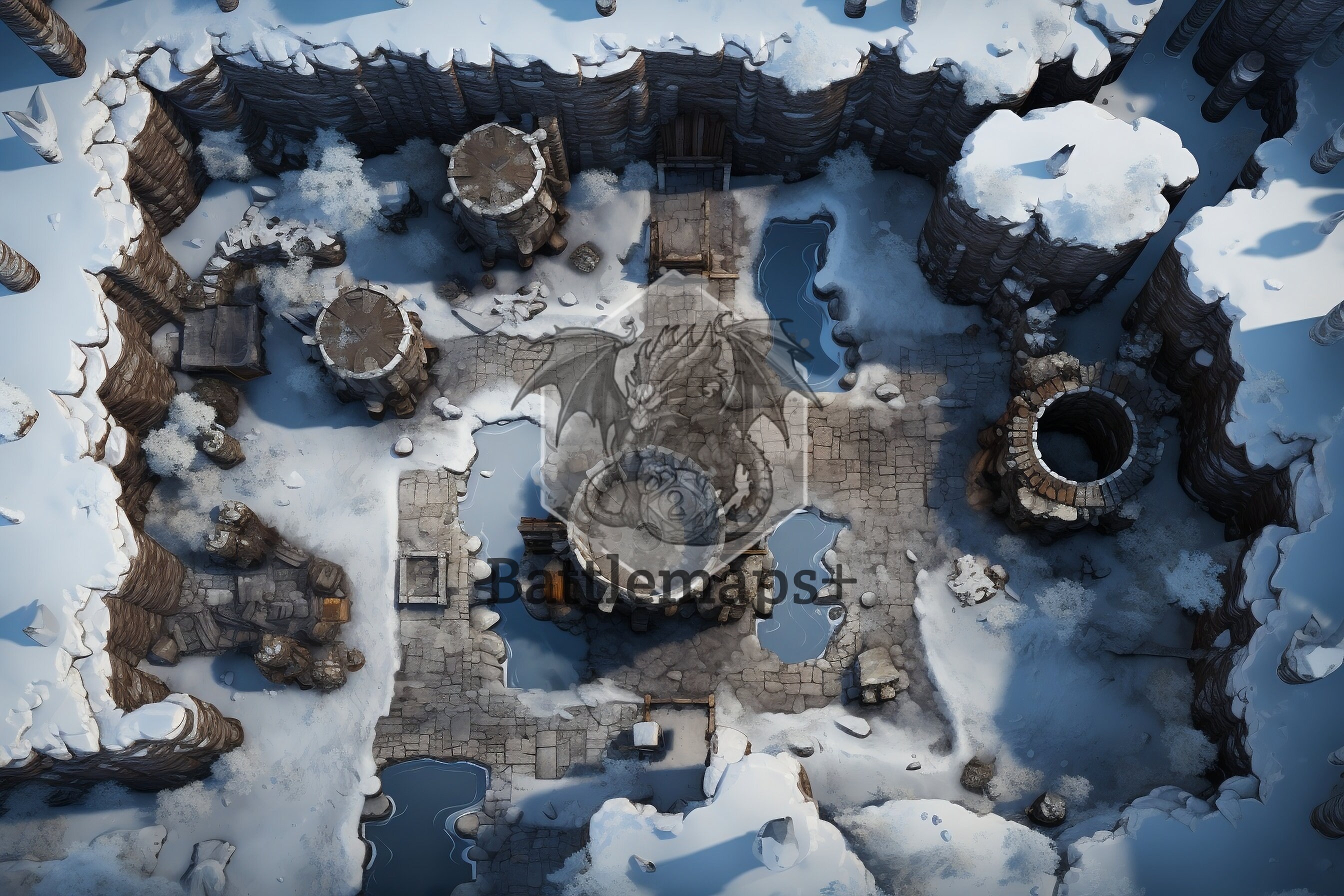 Frozen Ruins: X34 Digital Battlemaps Dnd Battle Map Dnd - Etsy