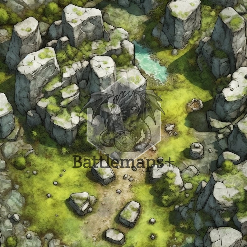 Rocky Terrain: X1 Digital Battlemap, Dnd Battle Map, D&D, Dungeons and ...