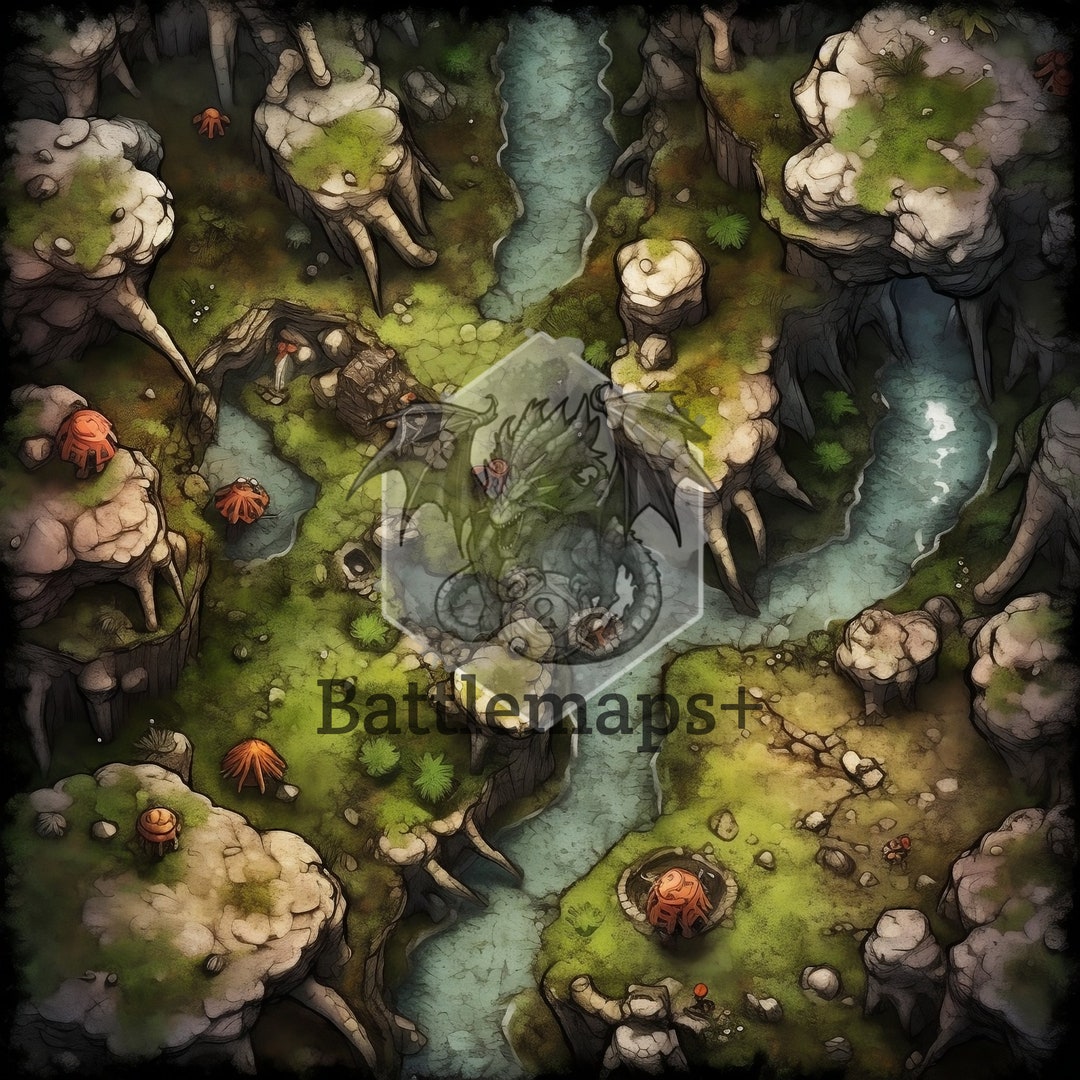 Gloomy Cavern: X1 Digital Battlemap Dnd Battle Map D&D - Etsy