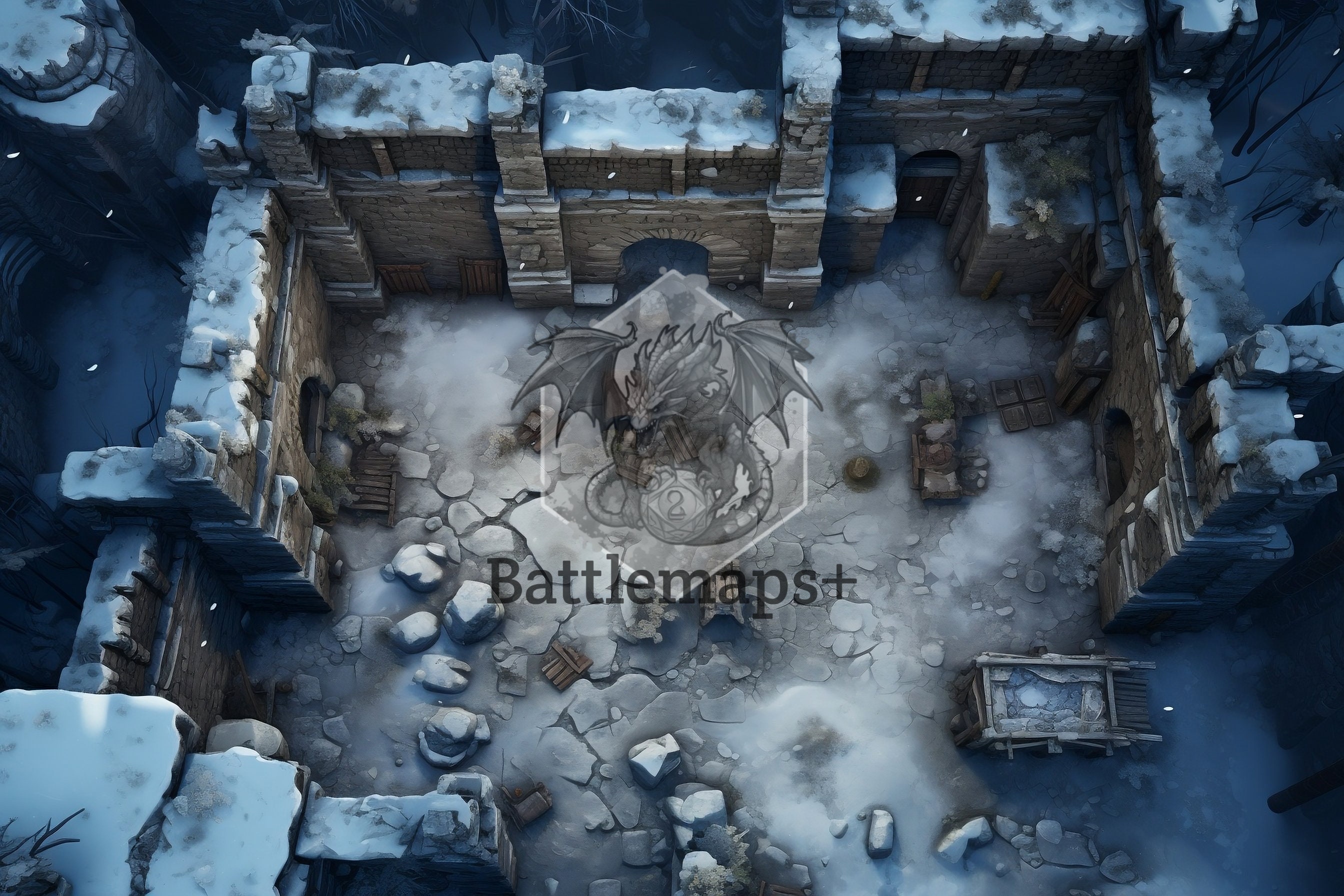Frozen Ruins: X34 Digital Battlemaps Dnd Battle Map Dnd - Etsy