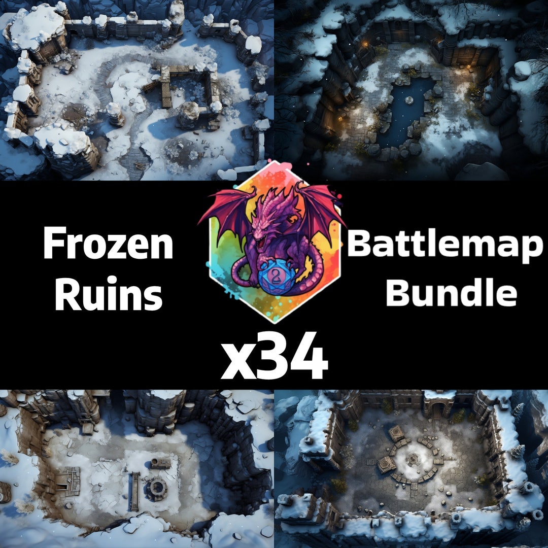 Frozen Ruins: X34 Digital Battlemaps Dnd Battle Map Dnd - Etsy