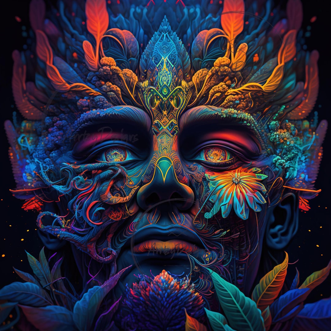 DMT Entity Visage AI Art Overseer Psychedelic Art DMT Art Psychedelic ...