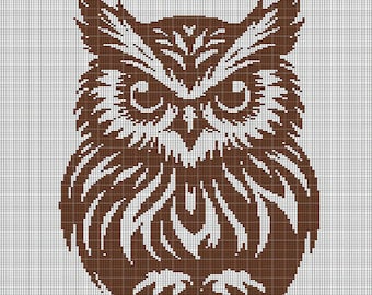 Owl Head Crochet Afghan Pattern Graph - Etsy