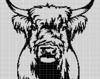 CROCHET! Baby Highland Cow Crochet Afghan Pattern Graph - Etsy