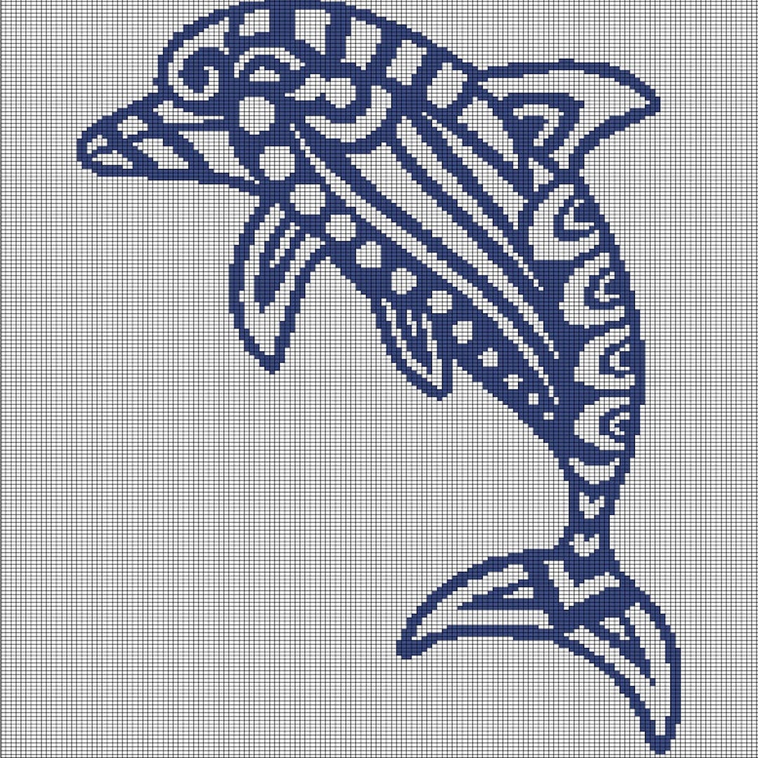 Motif Dolphin Crochet Afghan Pattern Graph - Etsy