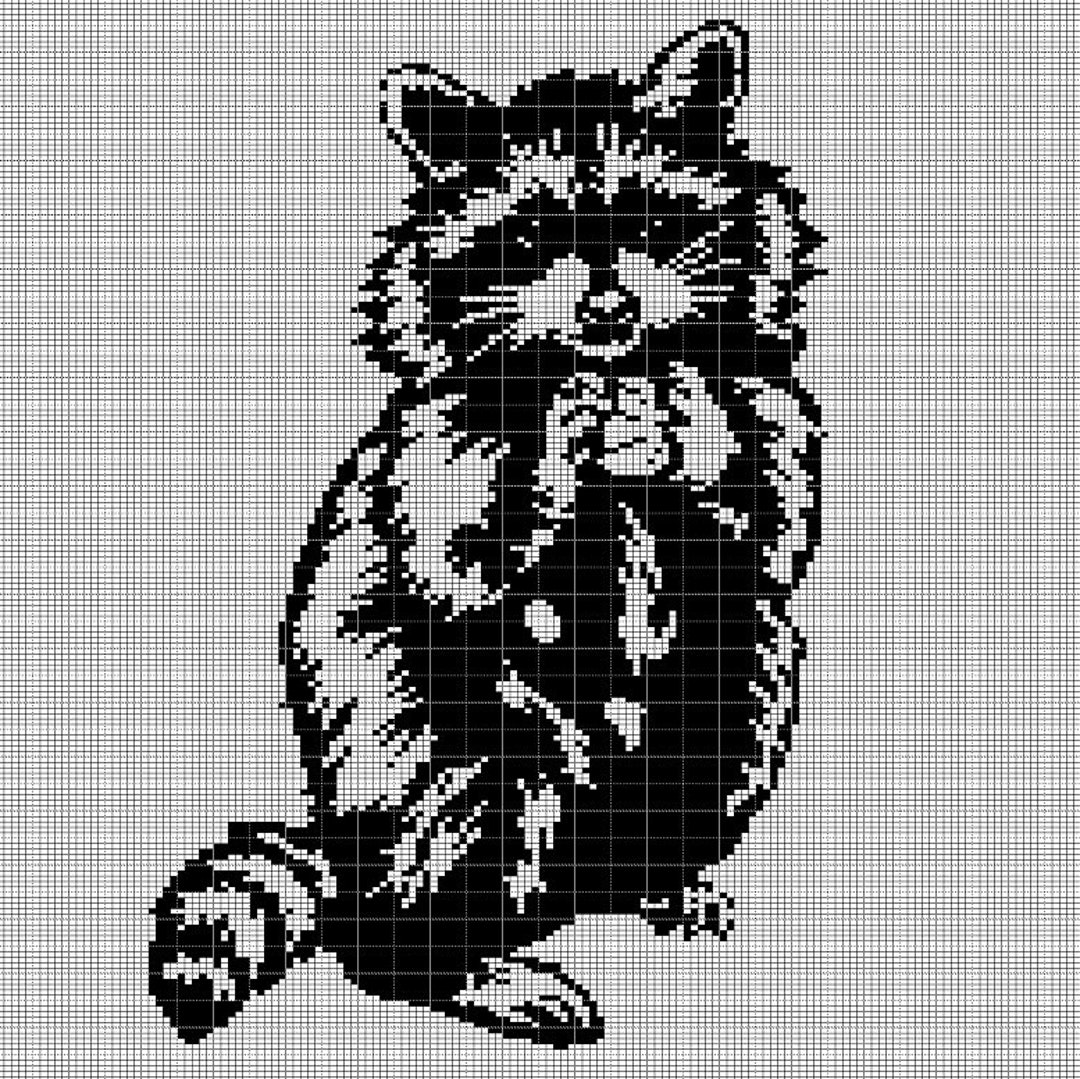Raccoon 2 Crochet Afghan Pattern Graph - Etsy