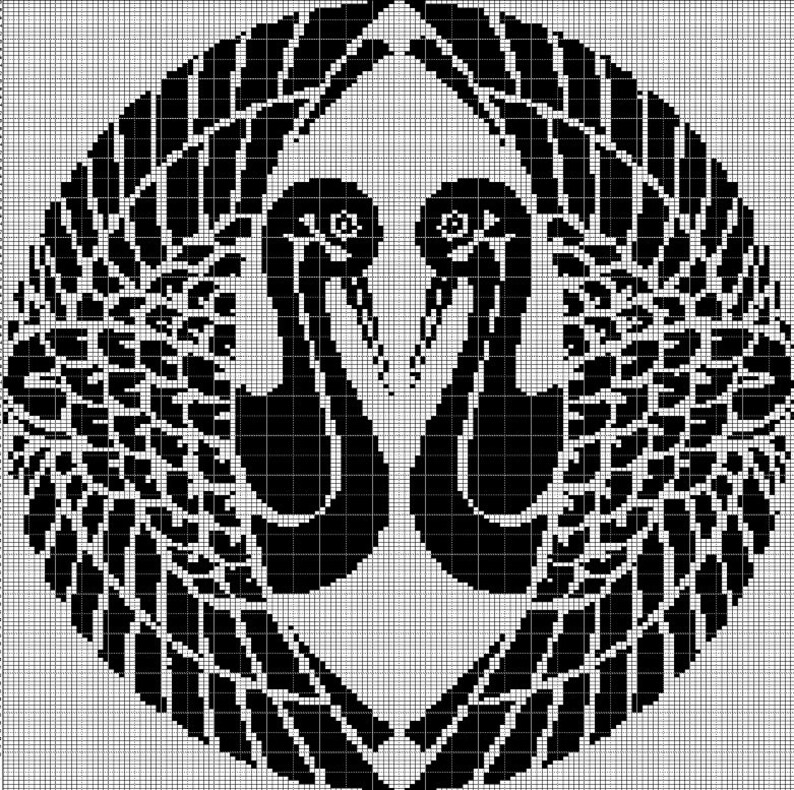 Cranes Crochet Afghan Pattern Graph - Etsy