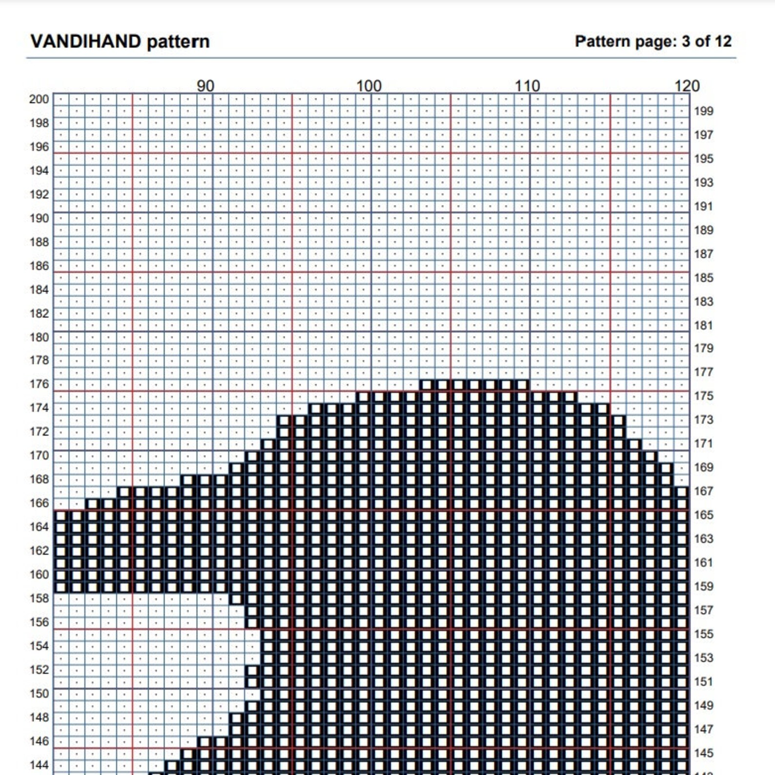Raven 6 Crochet Afghan Pattern Graph - Etsy